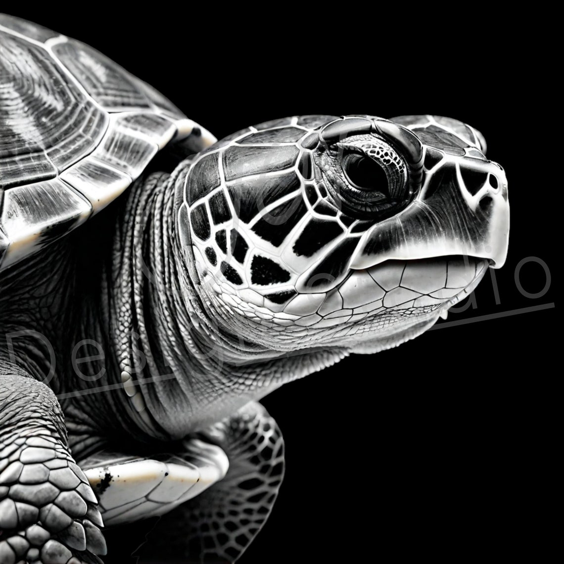 Artistic Turtle PNG / PNG Laser Engraving File for Slate / Digital ...