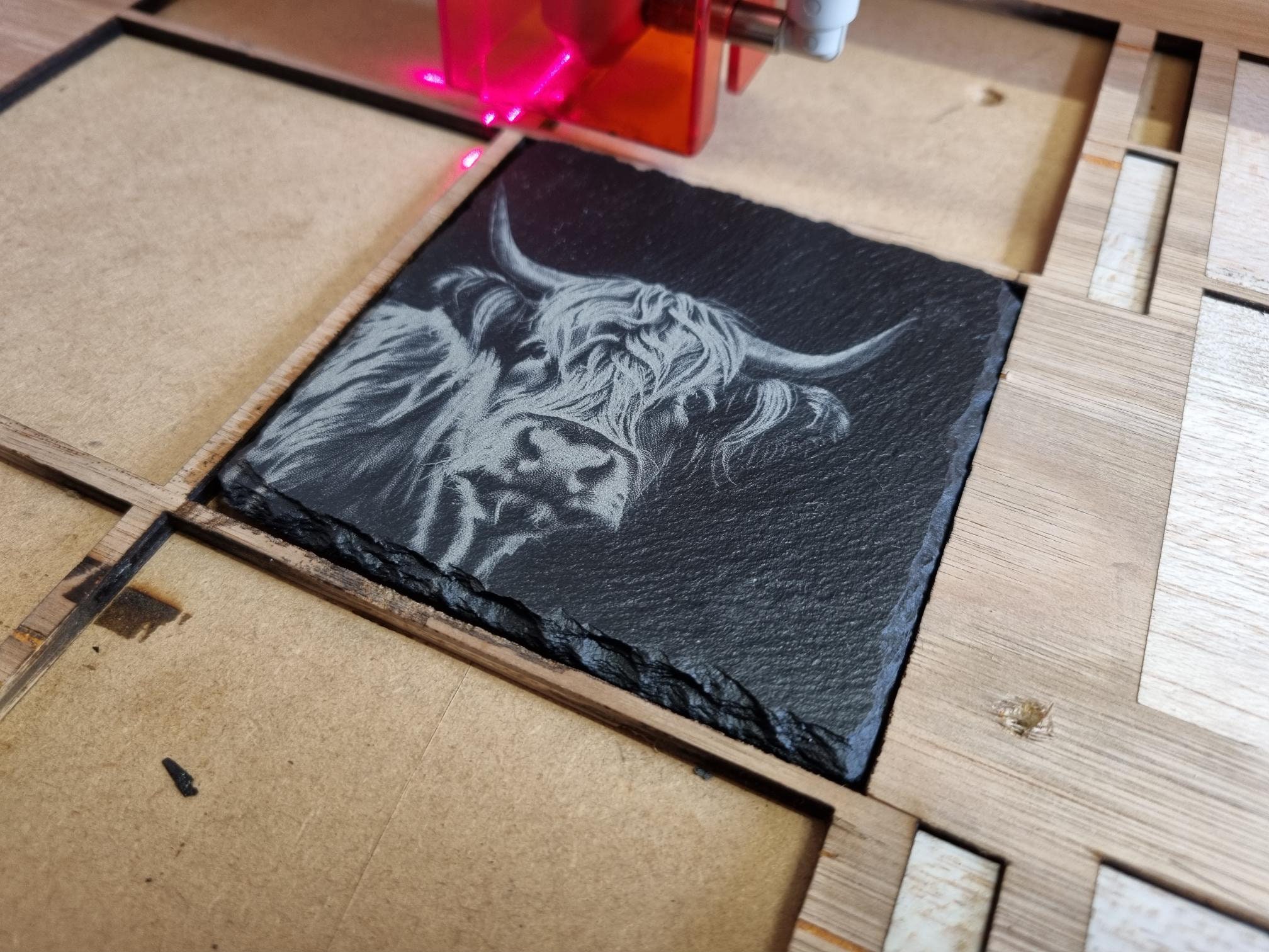 Artistic Highland Cow PNG / PNG Laser Engraving File for Slate ...