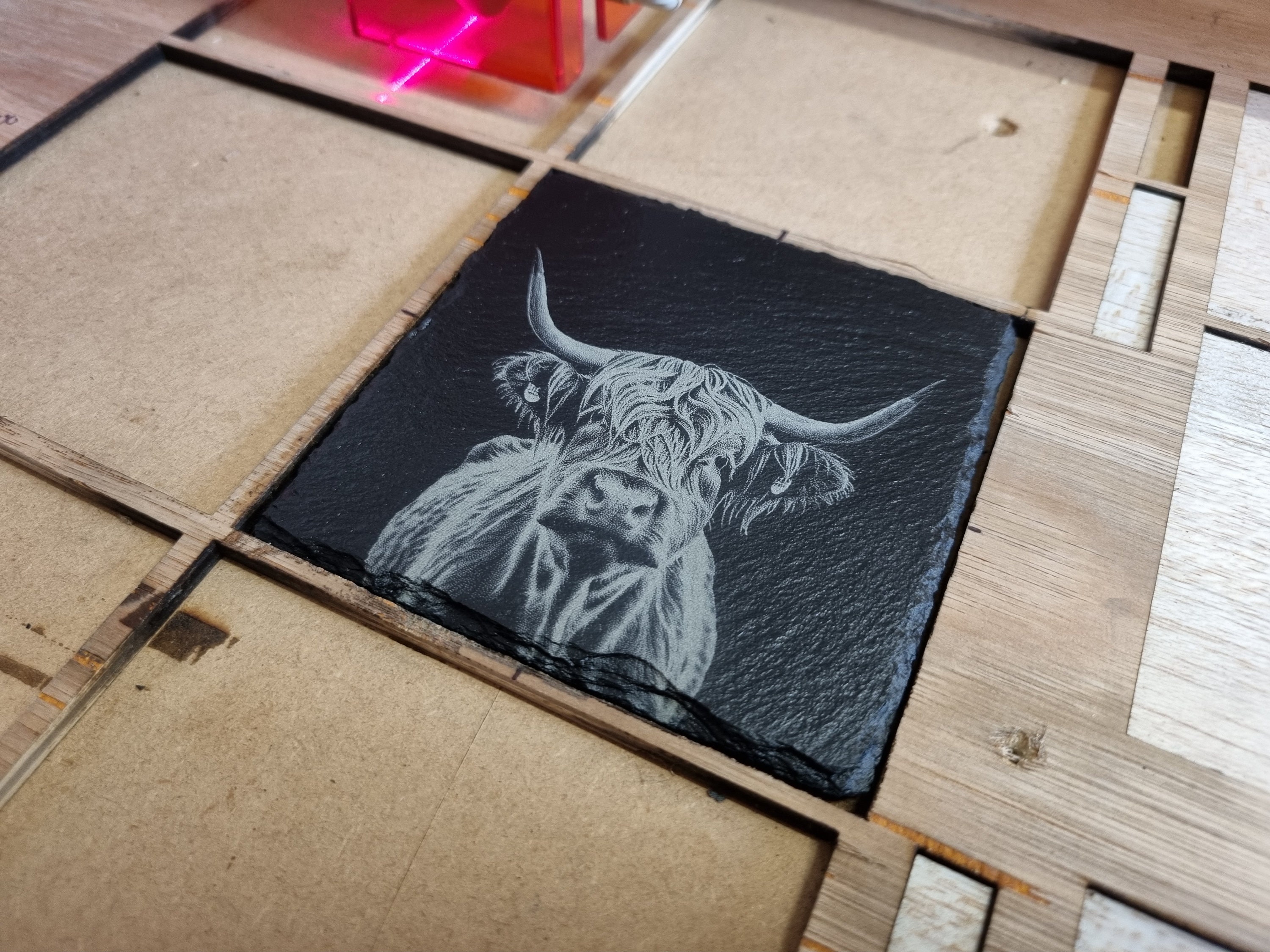 Artistic Highland Cow PNG / PNG Laser Engraving File for Slate ...