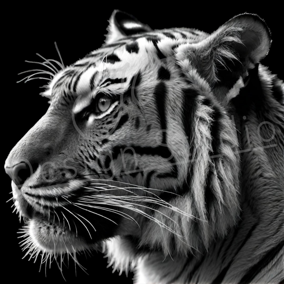 Artistic Tiger PNG / PNG Laser Engraving File for Slate / Digital ...