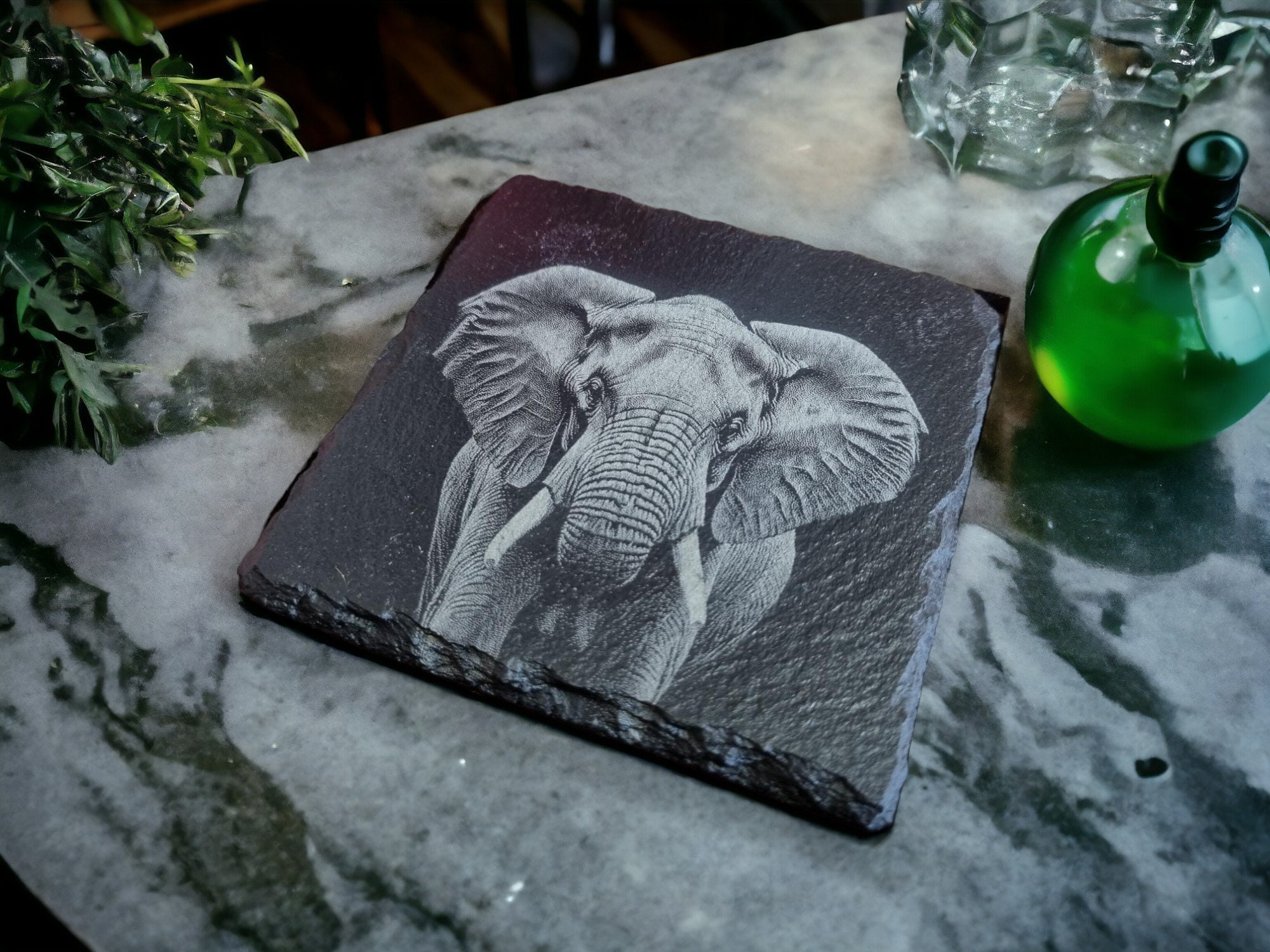 Artistic Elephant PNG / PNG Laser Engraving File for Slate / Digital ...