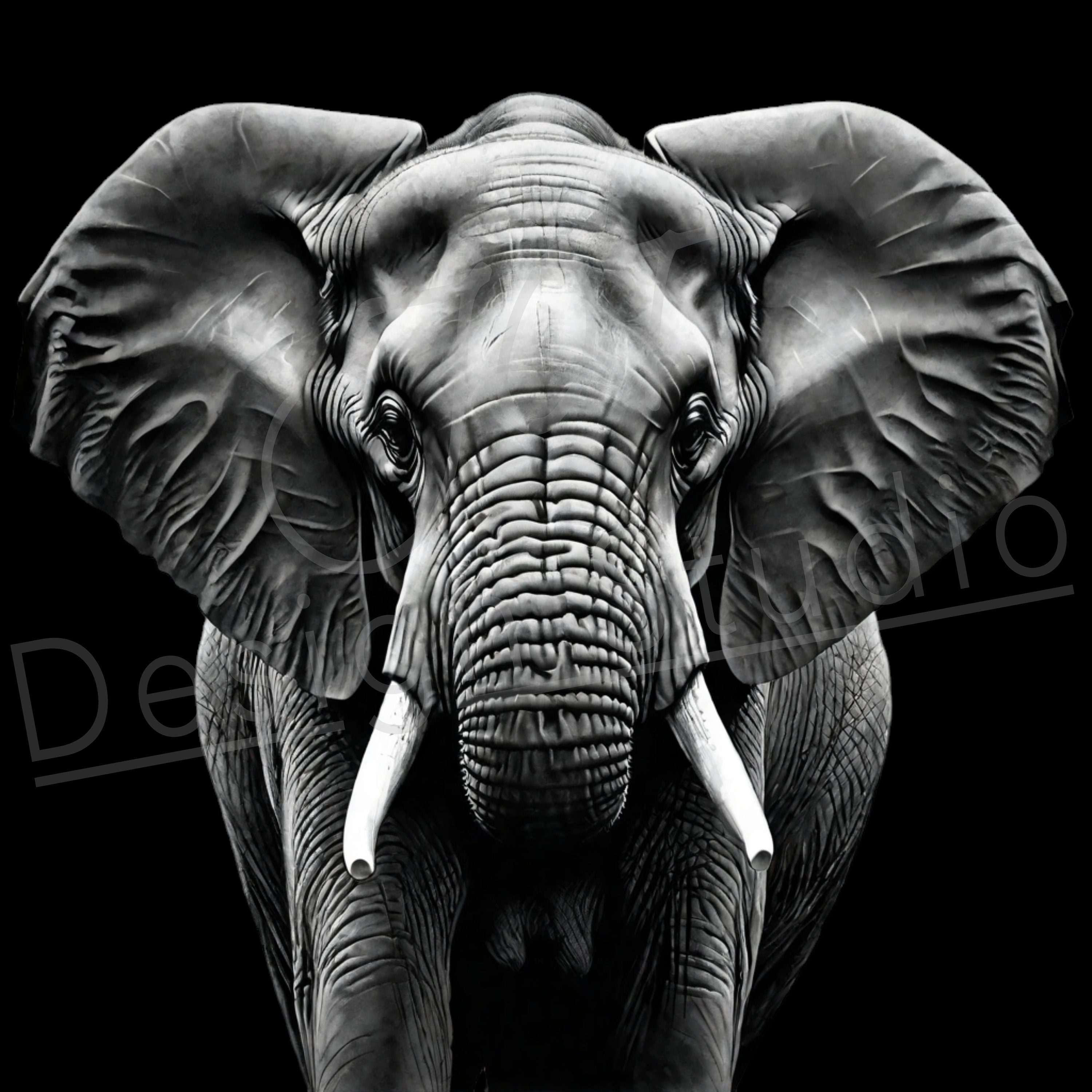Artistic Elephant PNG / PNG Laser Engraving File for Slate / Digital ...