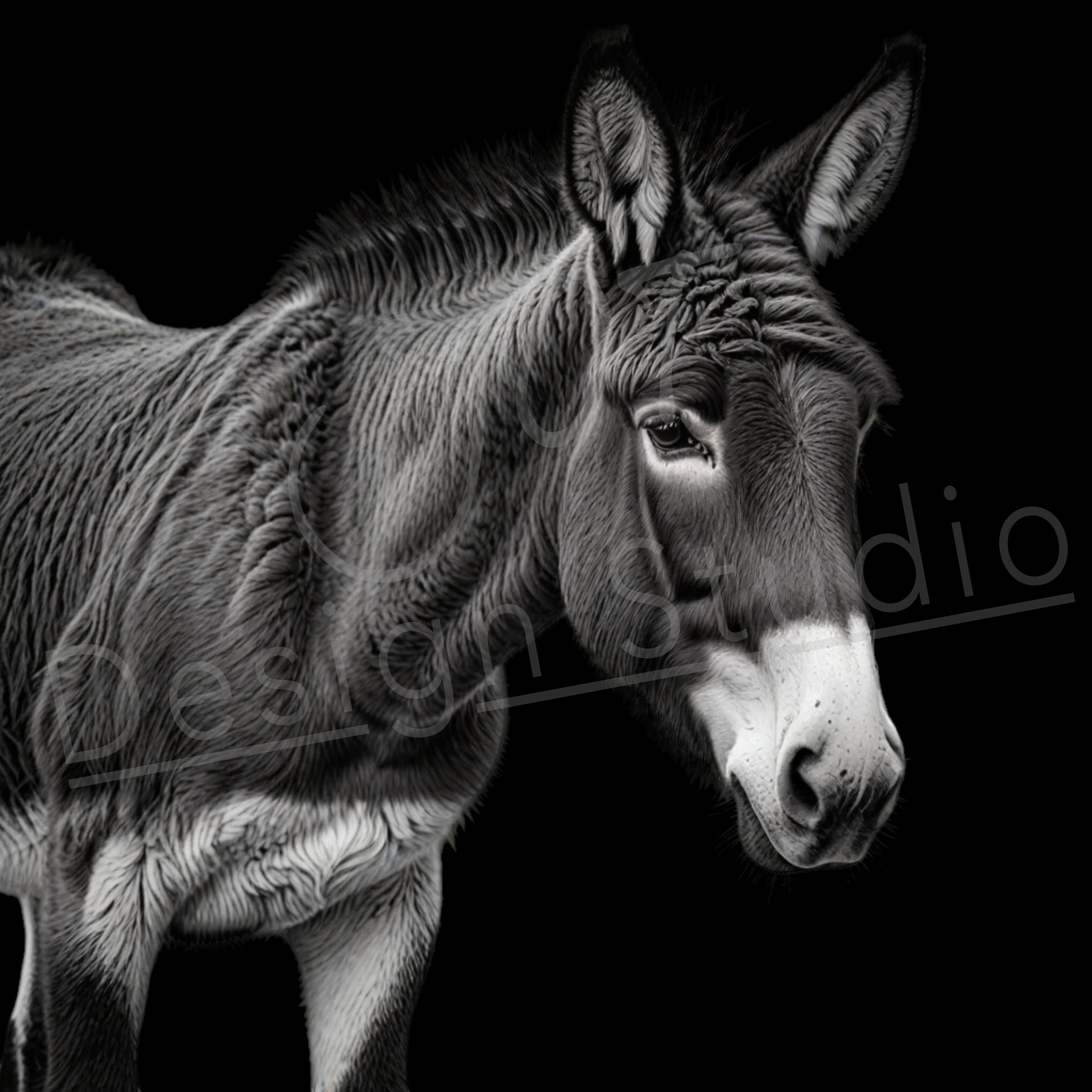 Artistic Donkey PNG / PNG Laser Engraving File for Slate / Digital ...