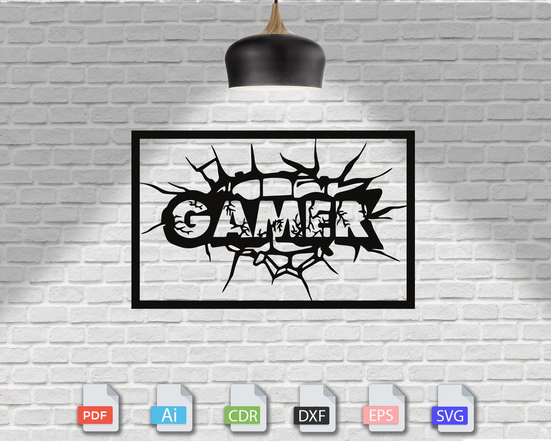 Gamer Dxf Files Gamer Laser Cut Gamer Svg File Cricut Gamer Metal Wall ...