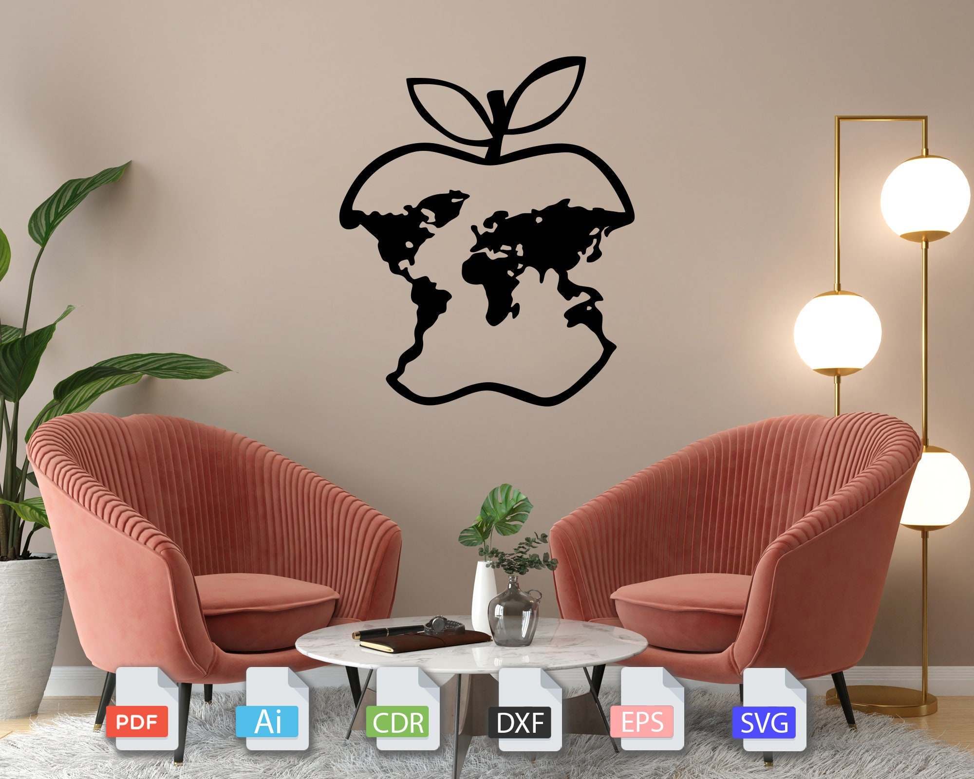 World Map Svg Dxf Pdf Eps AI Cdr Png Laser Cut Files Svg Files for ...