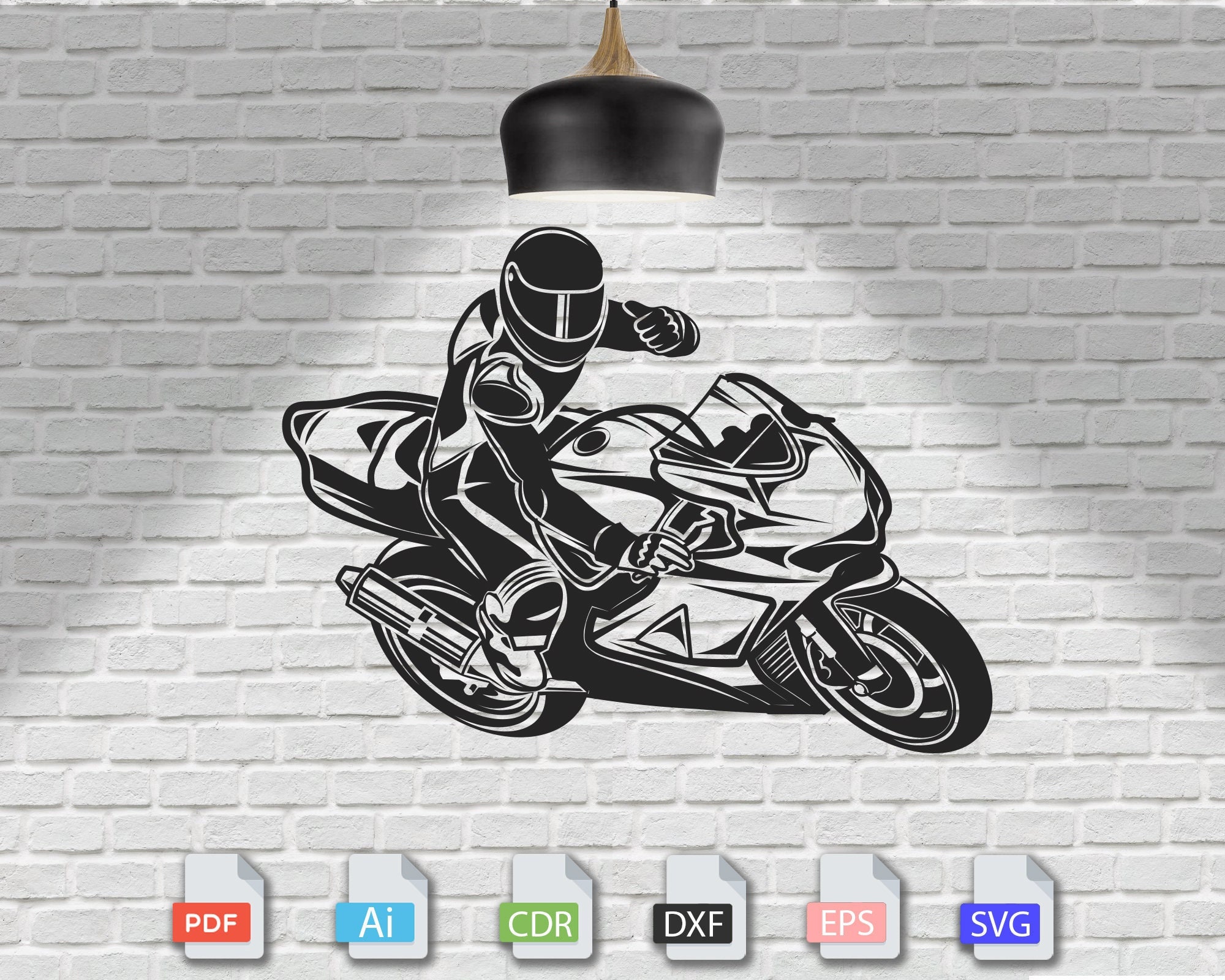Motorrad Dxf Dateien Motorrad Laser cut Motorrad Svg Datei Cricut ...