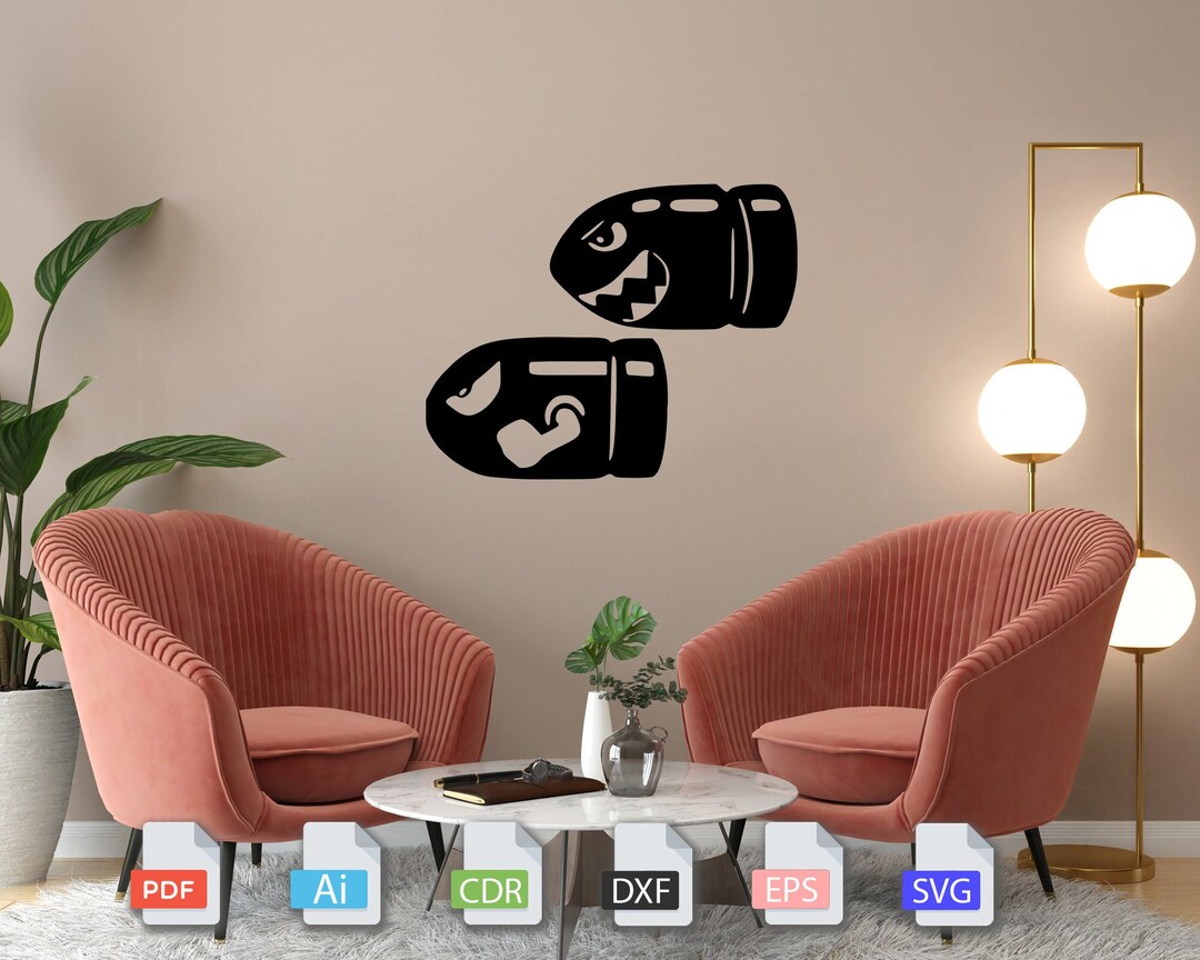 Lasercut Angry Bullets Wall Decoration Wooden Metal Vector Art Cnc Cut ...