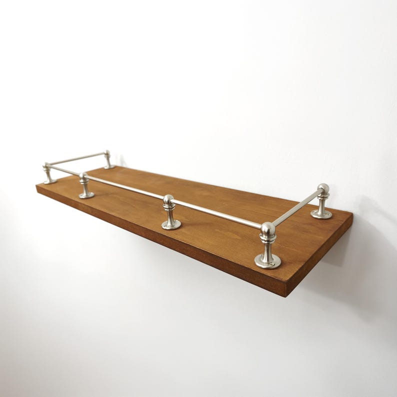 Brushed Nickel Gallery Rail - Handmade Brass Shelf Edge Tipping - Etsy