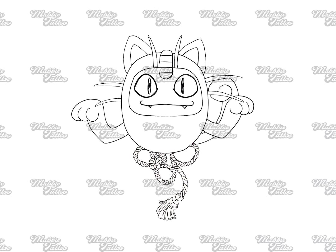 Design Tattoo Unisex/daruma Tattoo Meowth /sheet/100% Original - Etsy