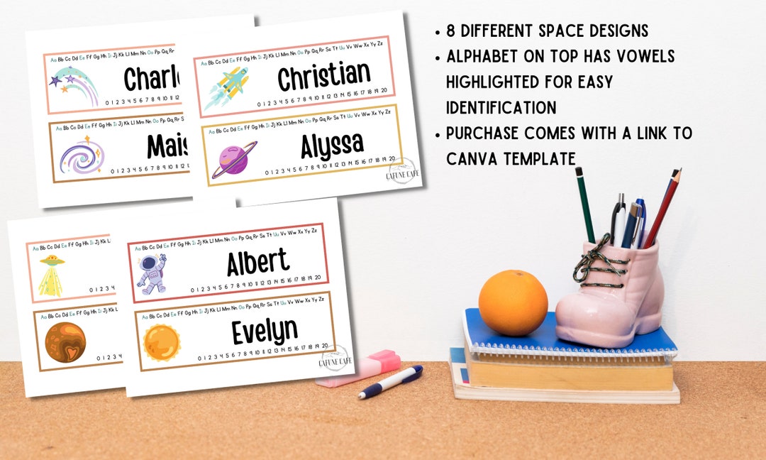 Pre-k/1st/2nd/3rd Grade Classroom Space Themed Name Tags/name Plates ...