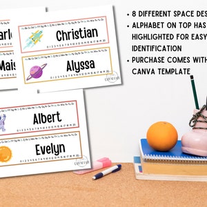 Pre-k/1st/2nd/3rd Grade Classroom Space Themed Name Tags/name Plates ...