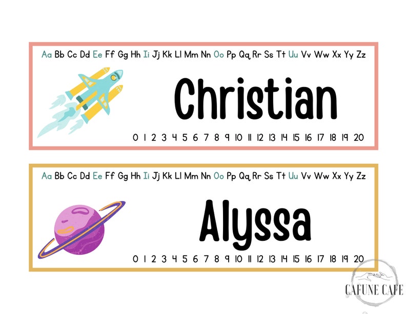 Pre-k/1st/2nd/3rd Grade Classroom Space Themed Name Tags/name Plates ...