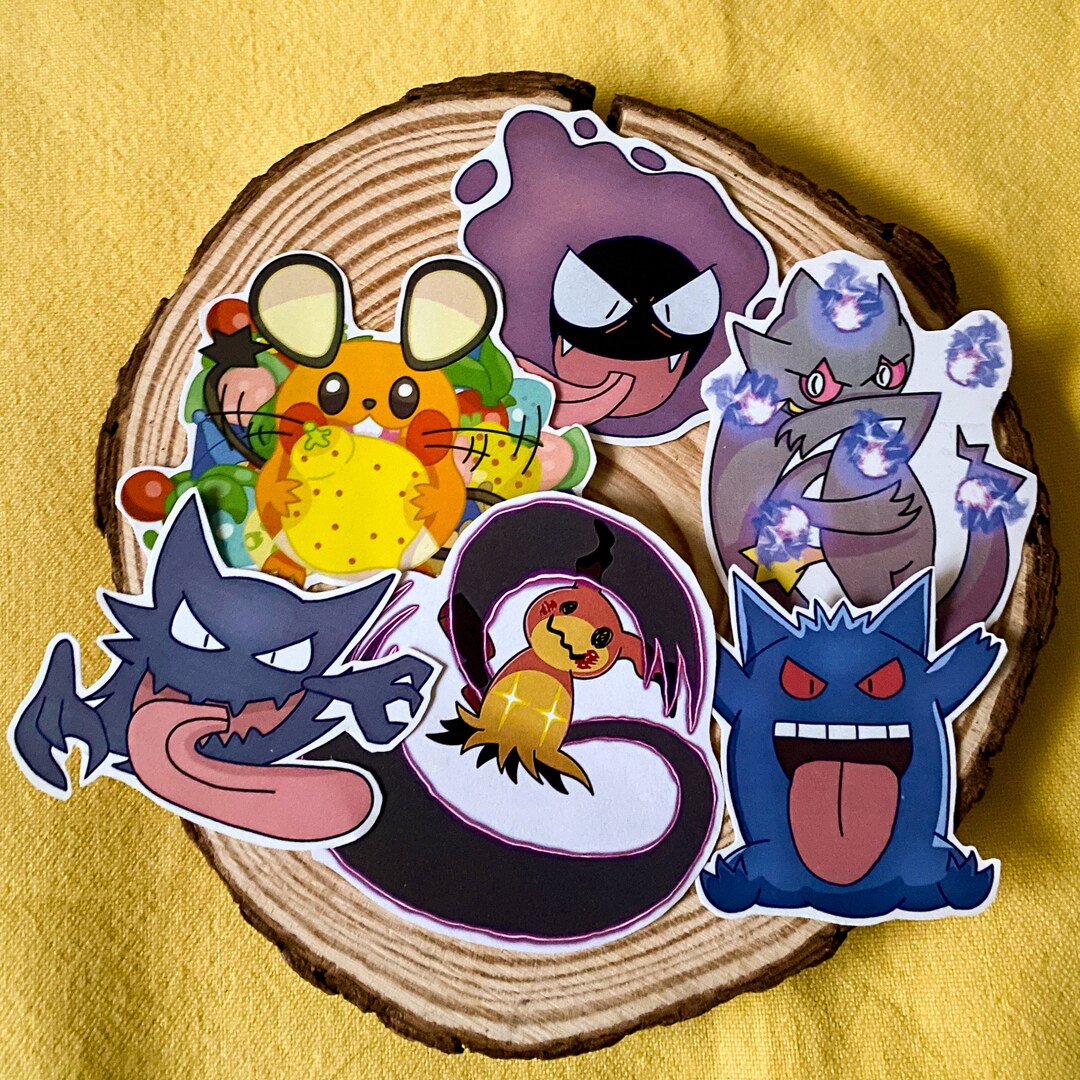 Pokemon Stickers / Gastly Haunter Gengar Bannete Mimikyu Dedenne - Etsy