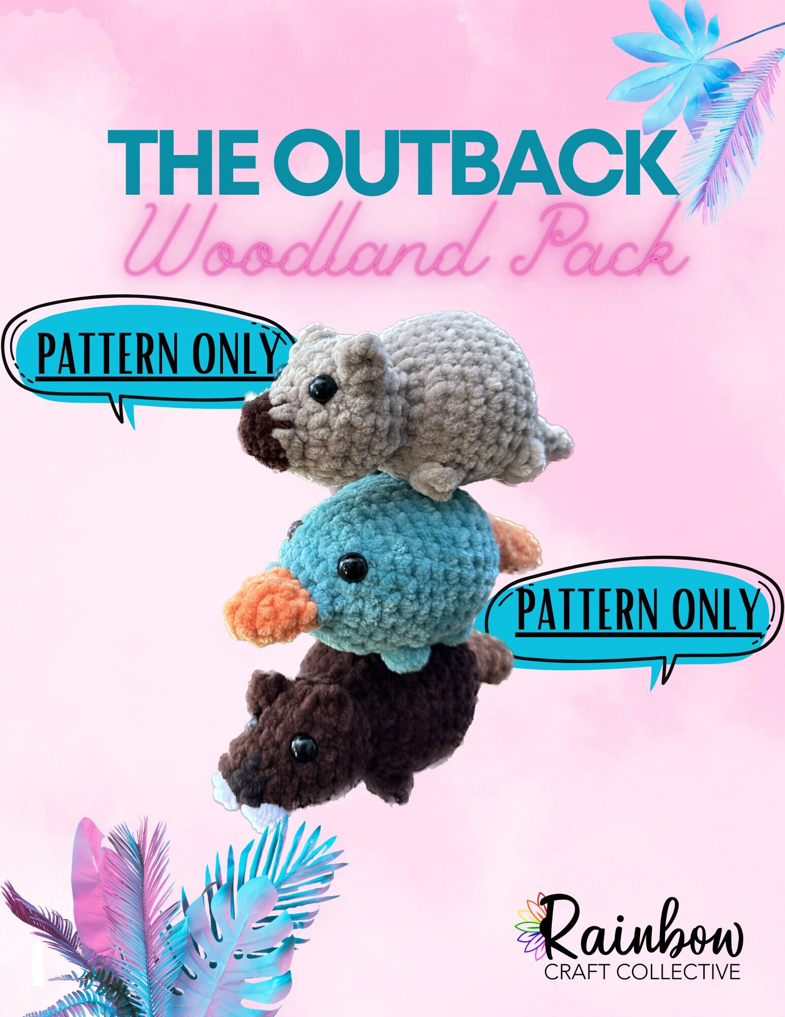 NO SEW Outback Woodland Pack Crochet Pattern, Crochet Pattern ...