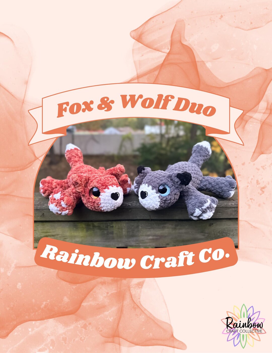 2-in-1 Fox & Wolf Pattern, Sienna the Fox, Storm the Wolf, 2 in 1 ...