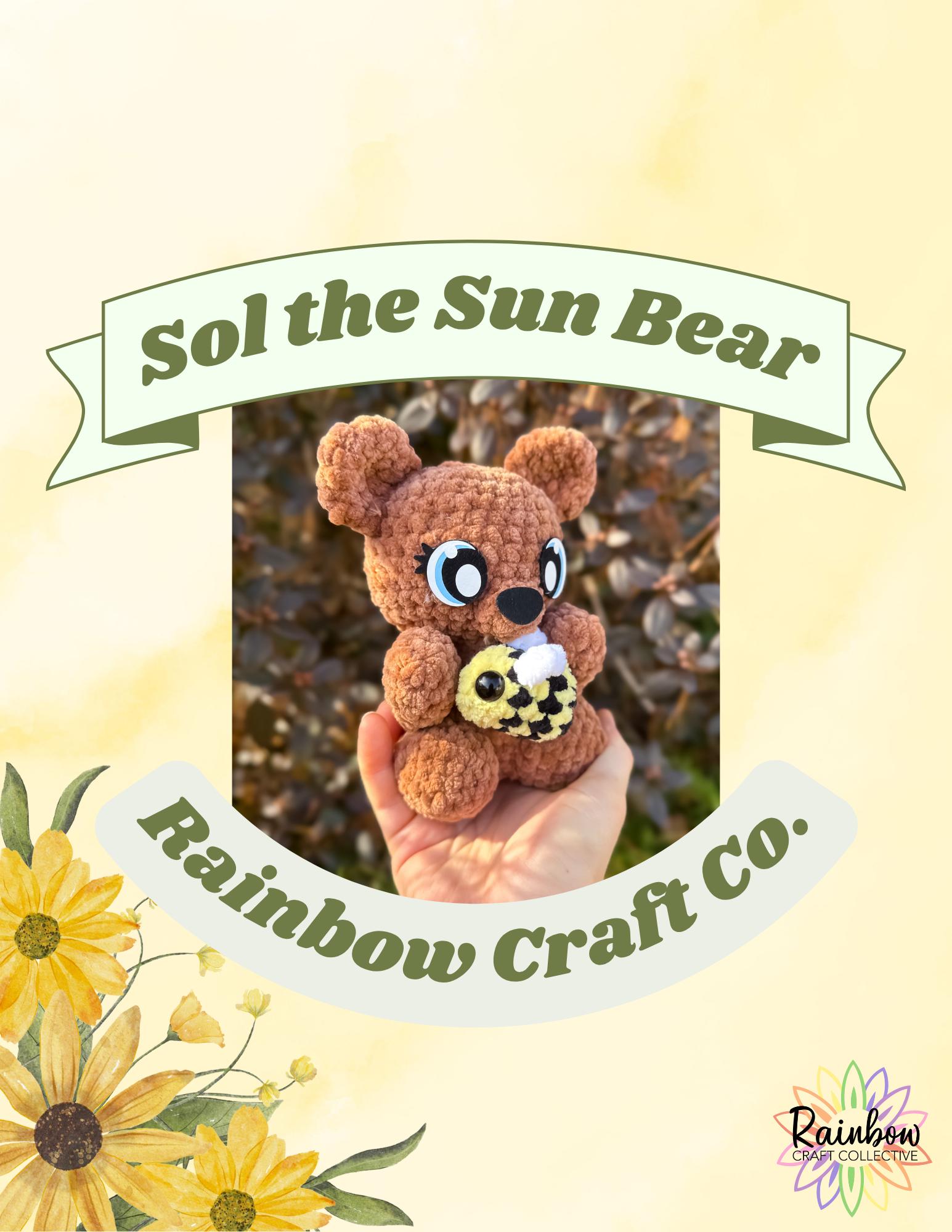 Sol the Sun Bear Crochet Pattern, Crochet Pattern, Amigurumi, Bear ...