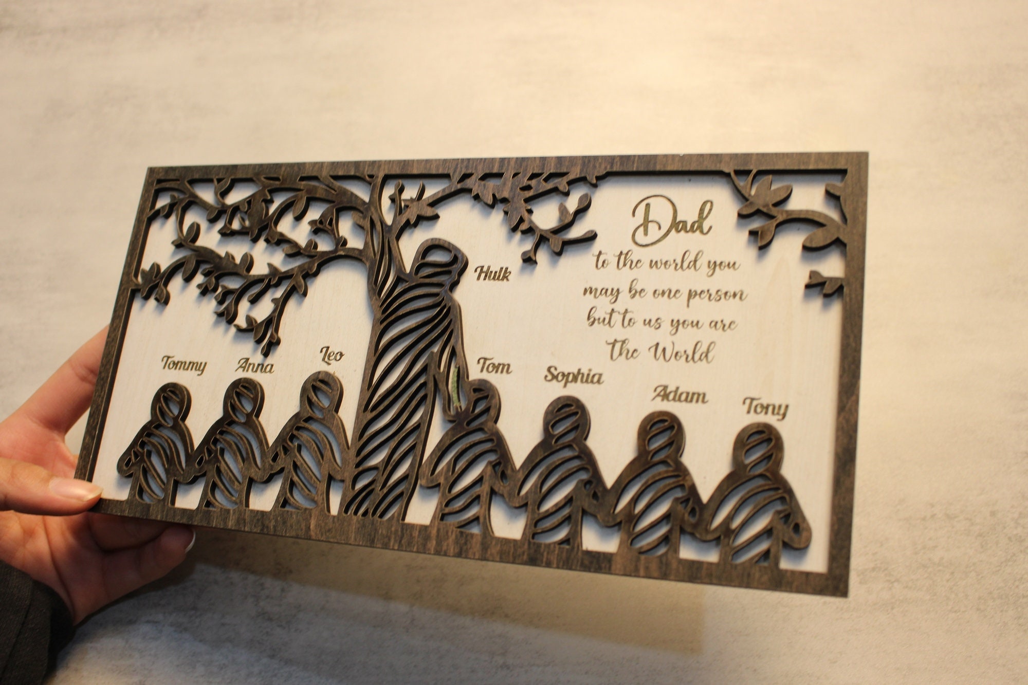Laser Cut File, Glowforge, Dad Tree SVG, Father's Day Tree, Father's ...