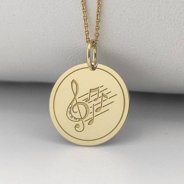 Music Note Necklace - Etsy