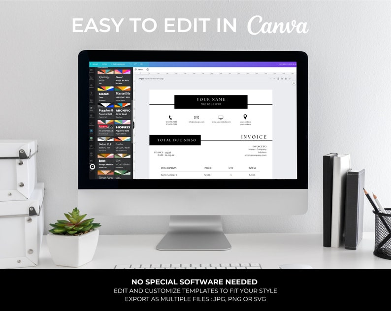 Canva Invoice Template Minimalist Invoice Template Invoice Template ...