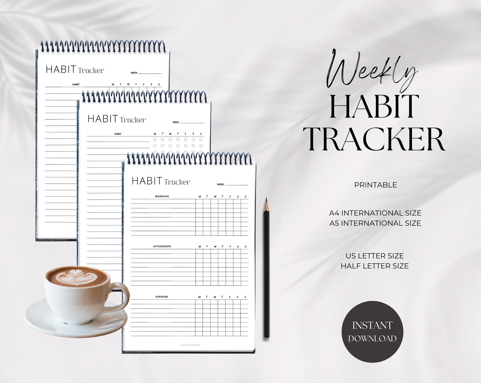Weekly Habit Tracker Printable Daily Habit Tracker Routine Tracker ...