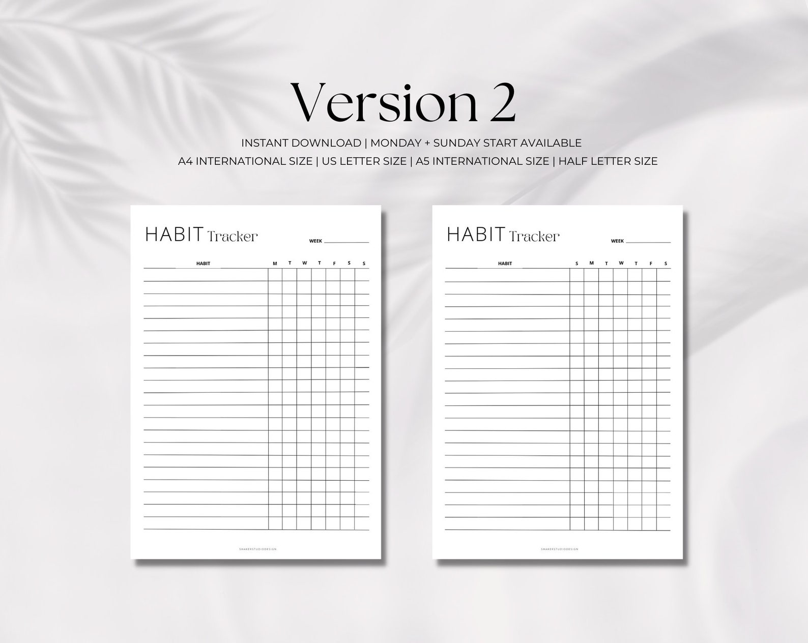 Weekly Habit Tracker Printable Daily Habit Tracker Routine Tracker ...