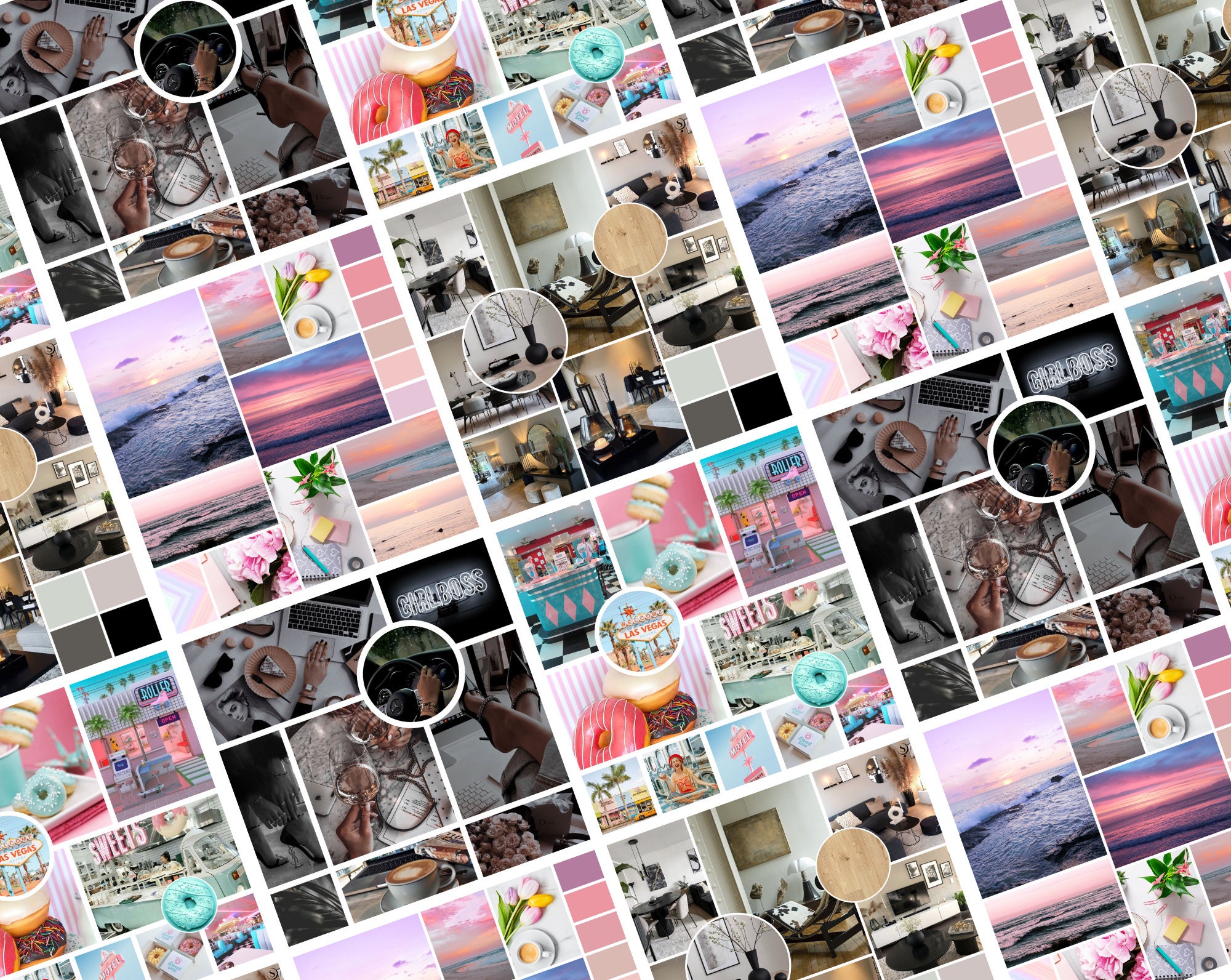 Square Mood Board Templates Canva | Moodboard Creation Kit | Style ...