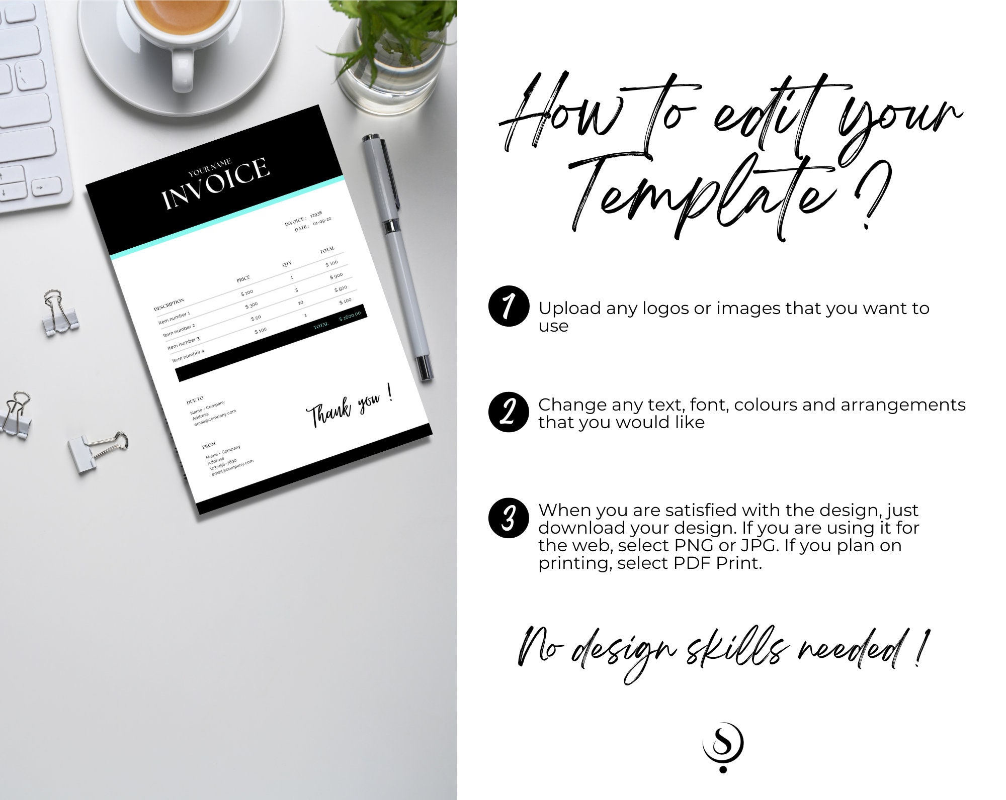 Canva Invoice Template Minimalist Invoice Template Invoice - Etsy