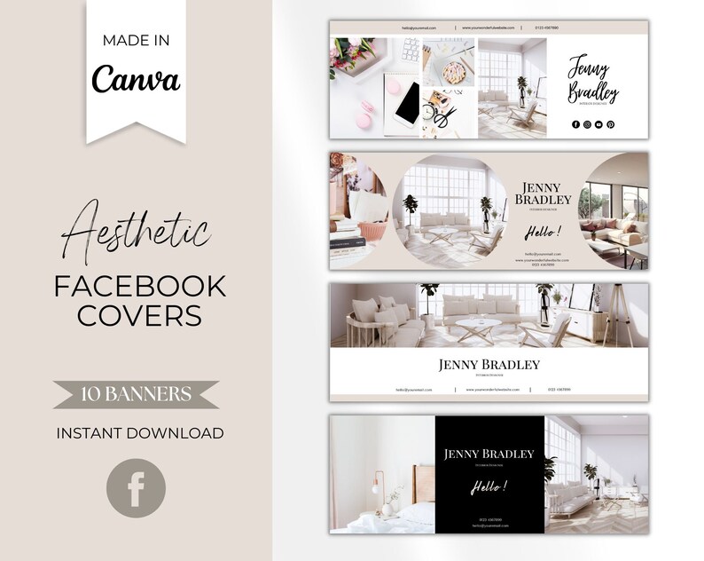10 Facebook Cover Template | Facebook Timeline Cover | Instant Download ...