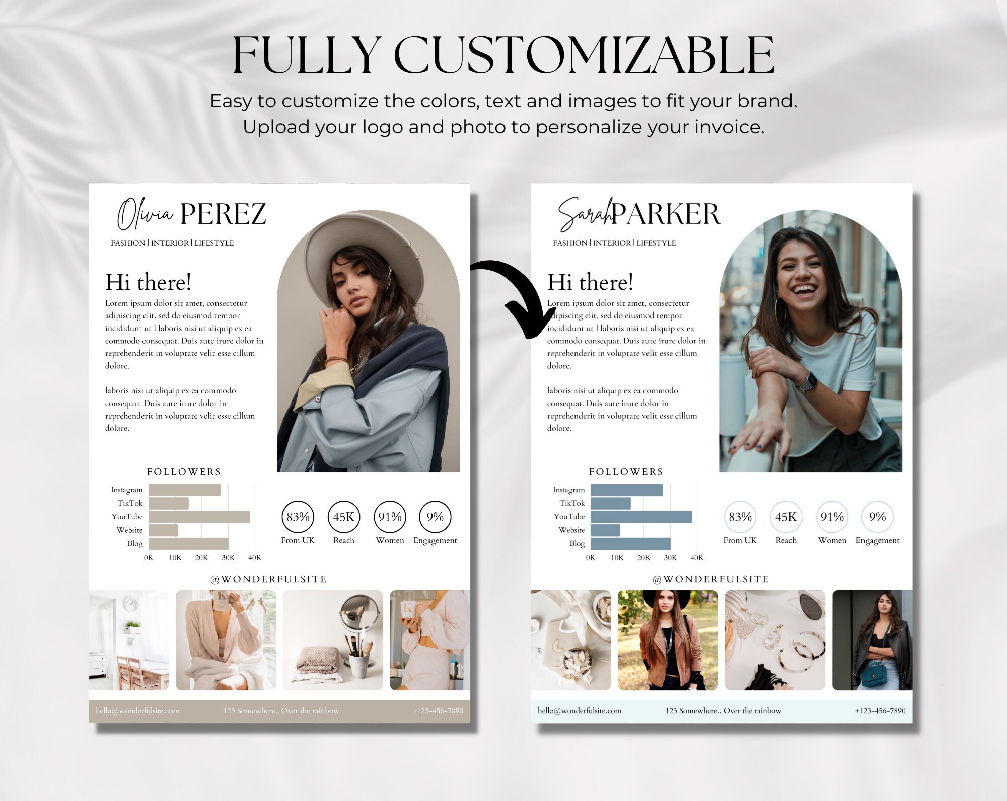 1 Page Media Kit Template One Page Media Kit Influencer - Etsy