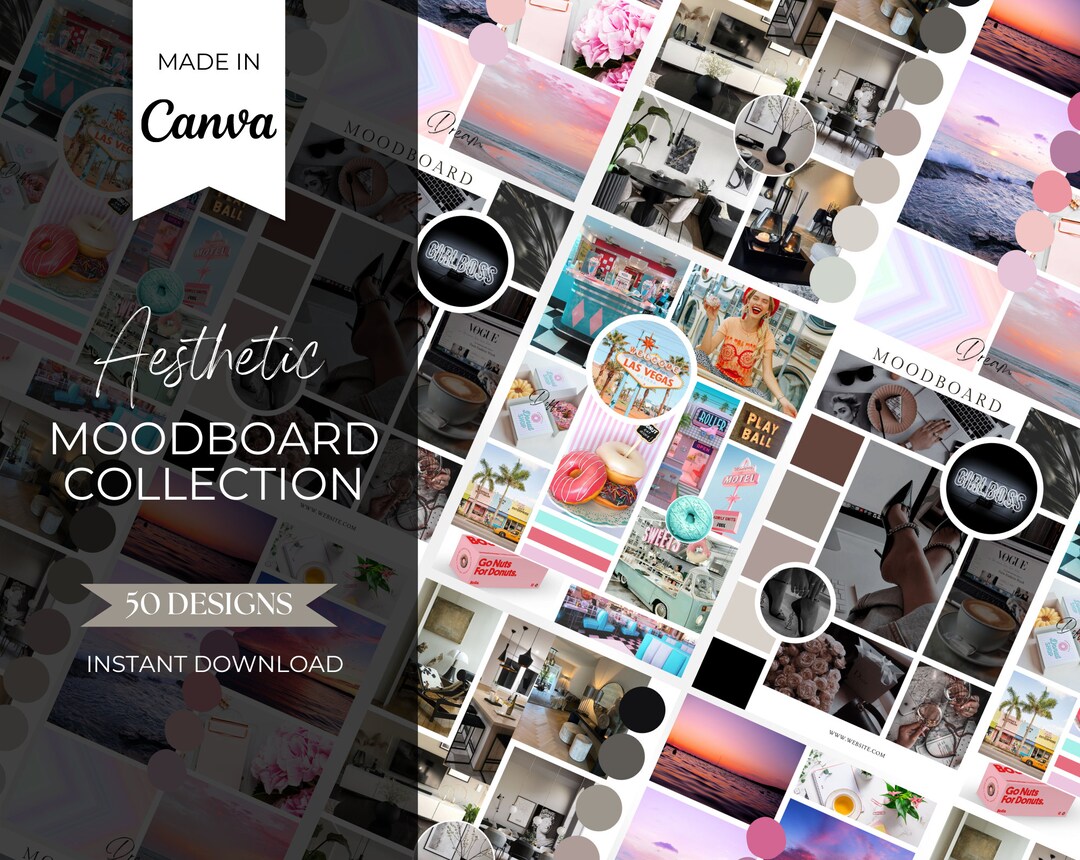 Mood Board Templates Canva Moodboard Creation Kit Style Board Designer ...