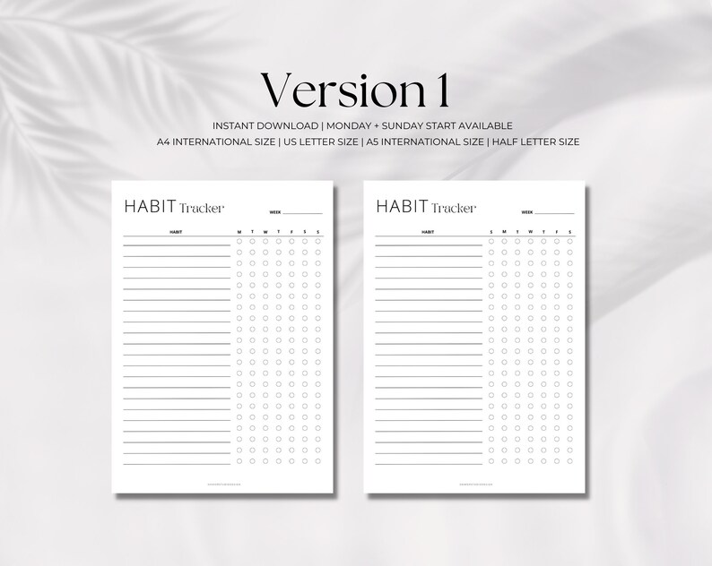 Weekly Habit Tracker Printable Daily Habit Tracker Routine Tracker ...