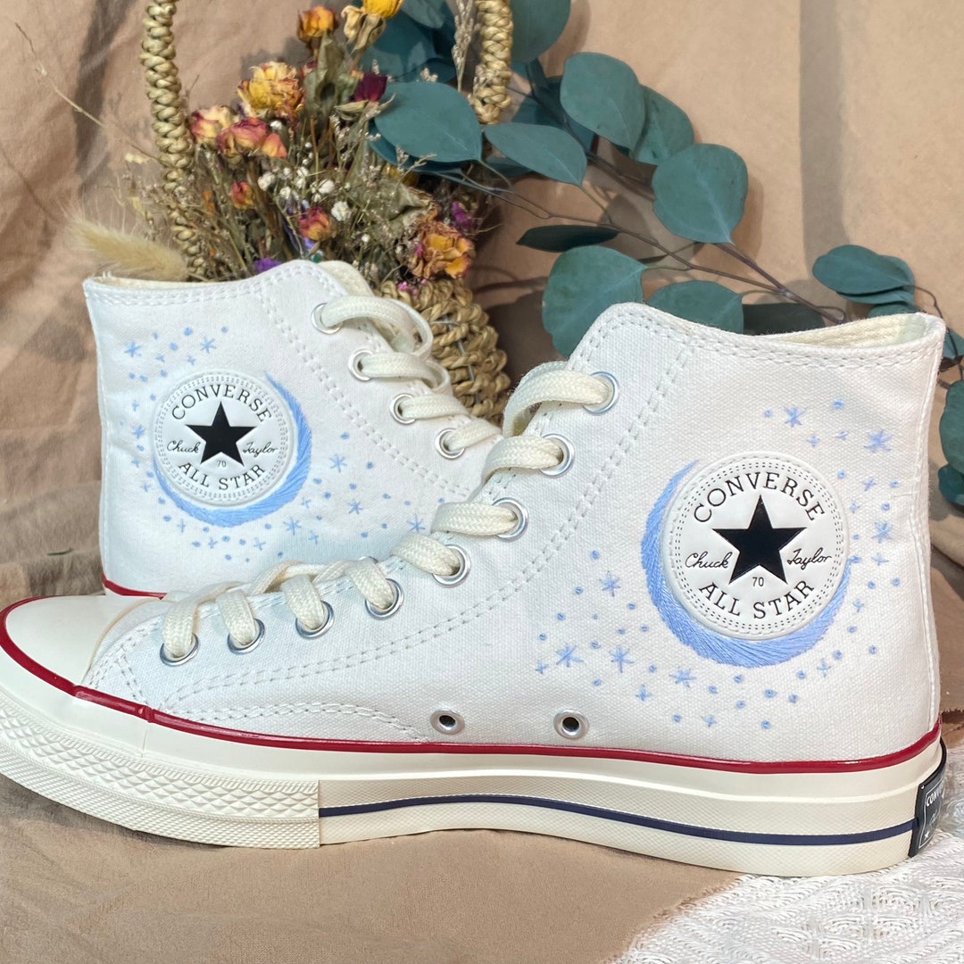 Converse Cosmic Hand Embroidery Shoes/converse Moon Hand - Etsy