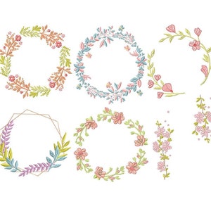 6+ Floral Monogram Embroidery Design Bundle - Flower Frame Embroidery ...