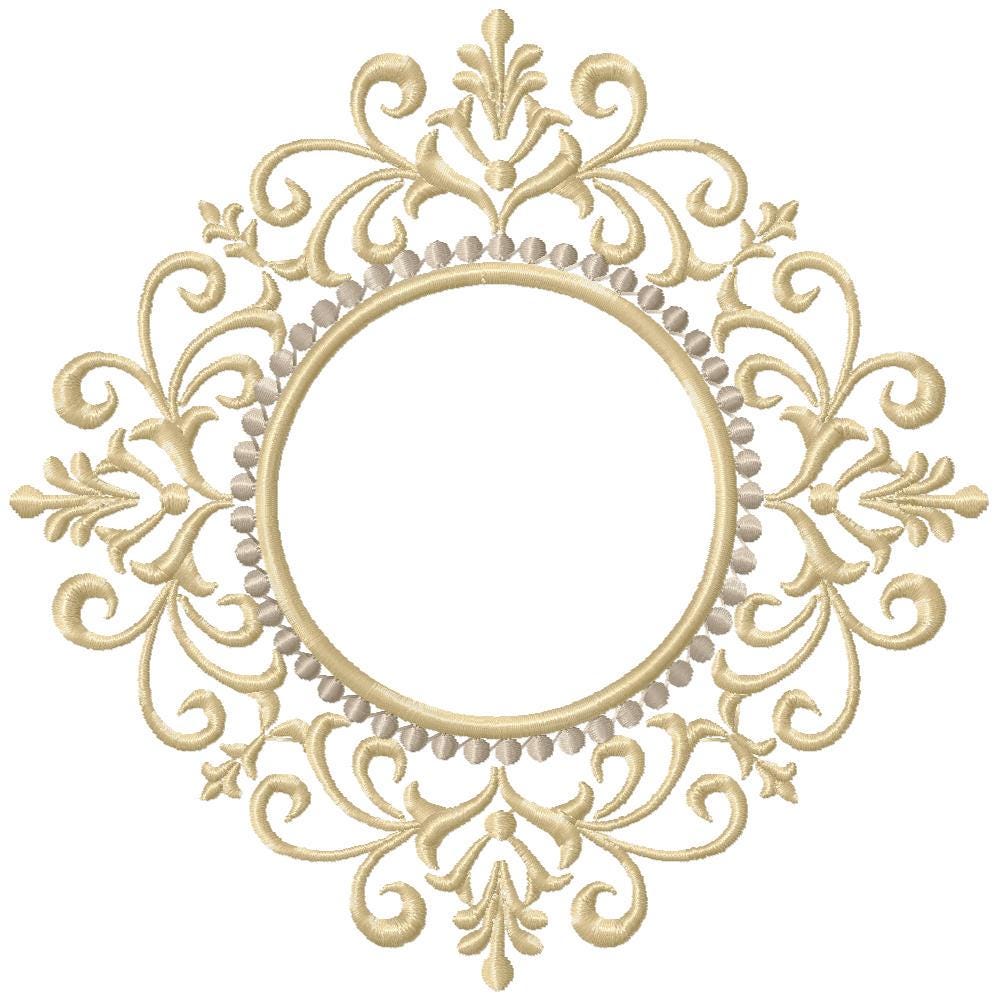 Golden Baroque Monogram Embroidery Design Bundle - Frame Embroidery ...