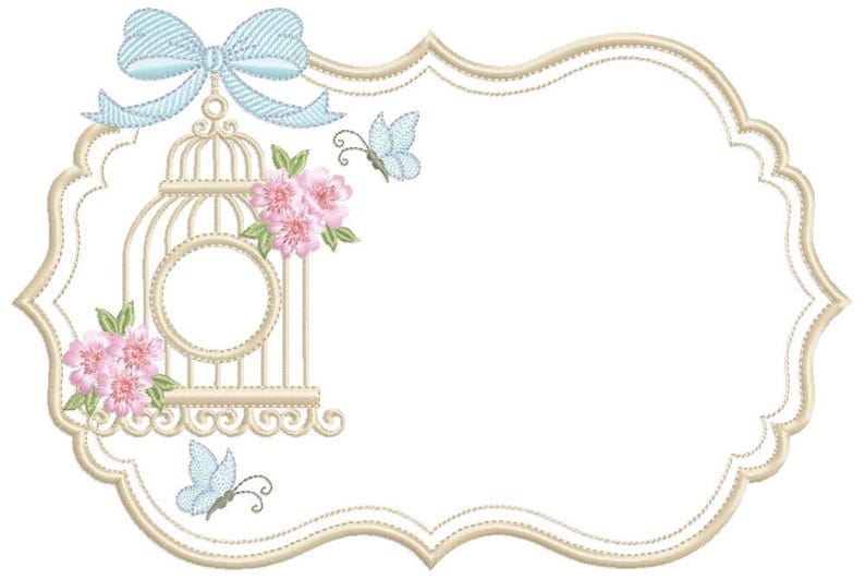 Butterfly Cage Embroidery Design Bundle - Butterfly Nest Wreath ...