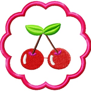 Cherry Embroidery Design Bundle - Cherries Coquette Monogram Applique ...