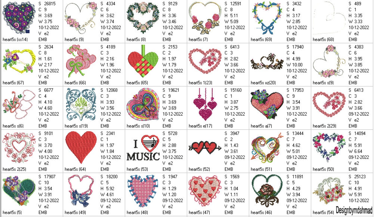 150 Heart Embroidery Designs Bundle Heart Machine Embroidery Design ...