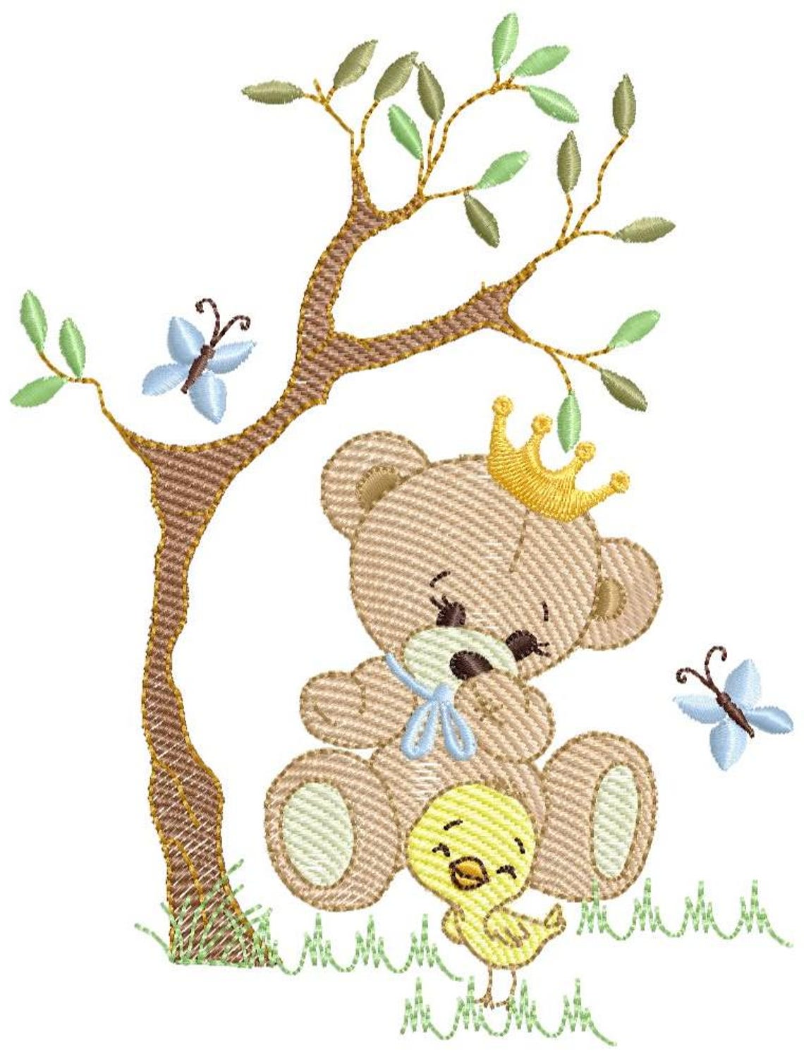 Baby Teddy Bear Monogram Embroidery Design Bundle - Butterfly ...