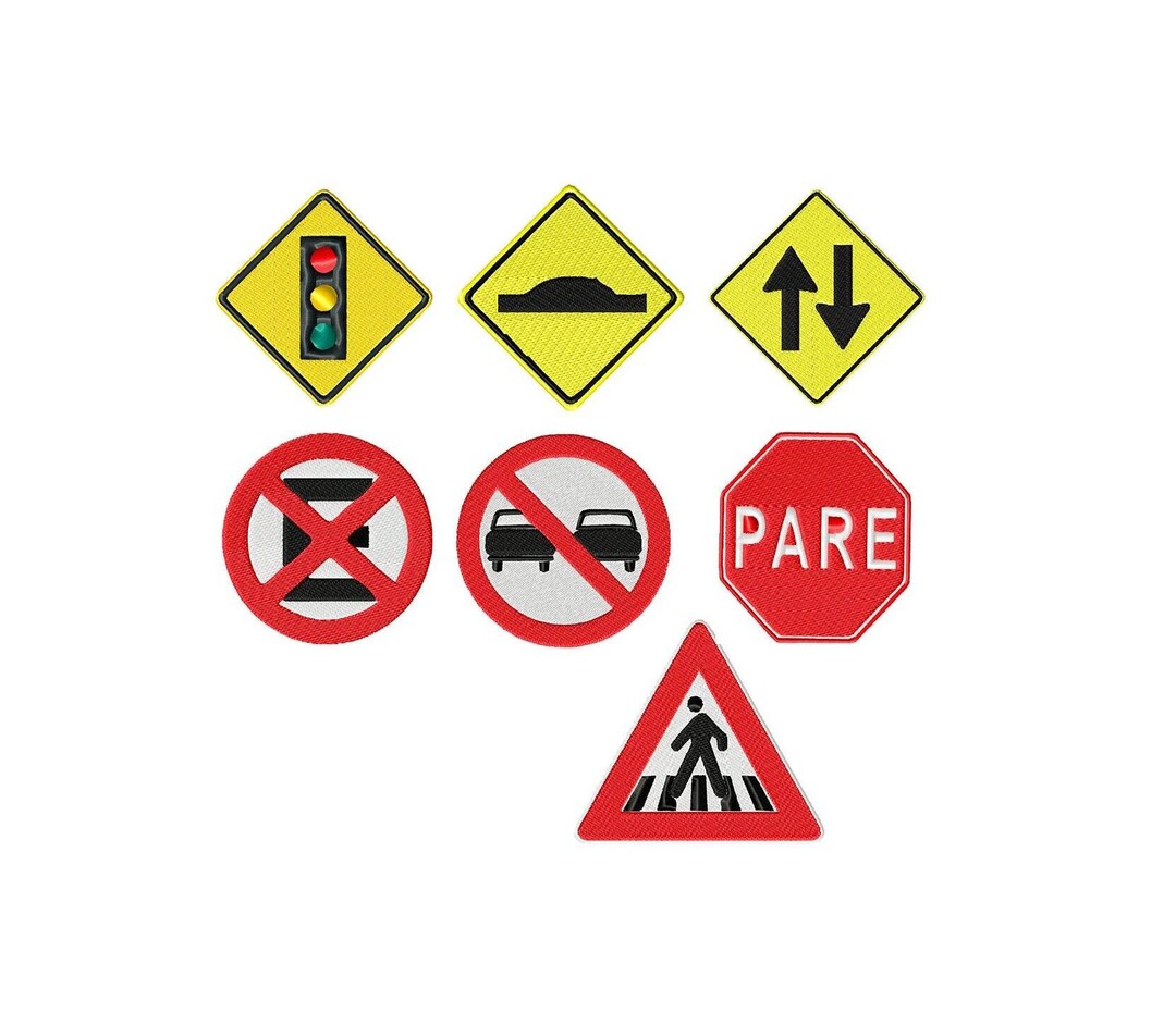 Road Sign Embroidery Design Bundle - Vehicle Sign Embroidery Designs ...