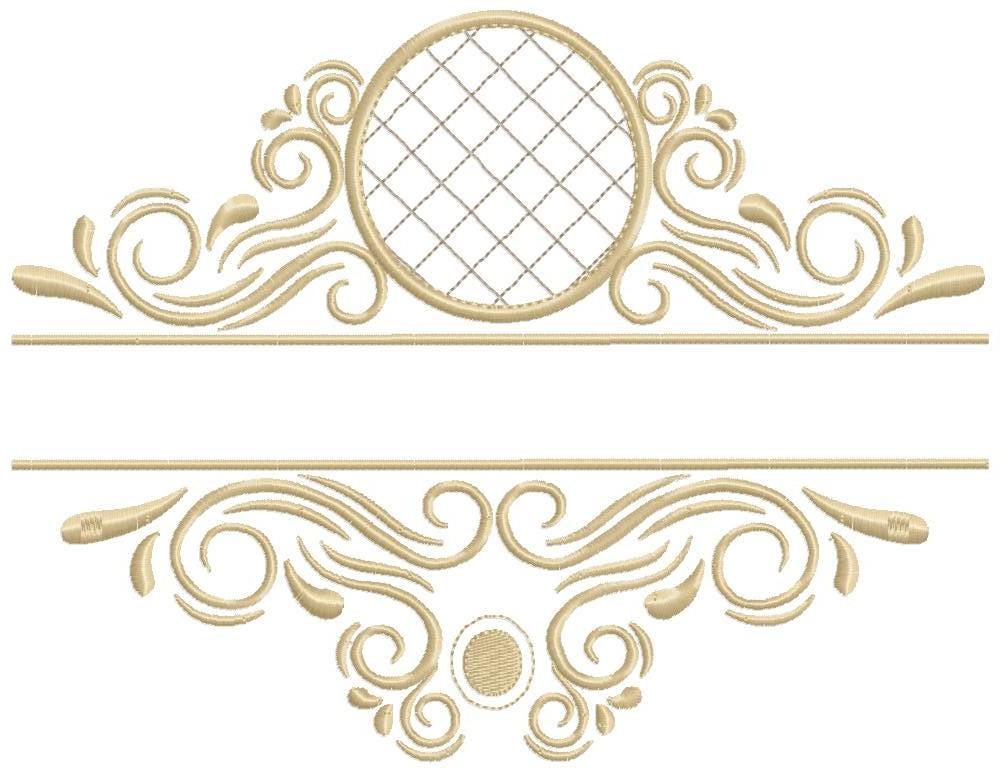 Golden Baroque Monogram Embroidery Design Bundle - Frame Embroidery ...