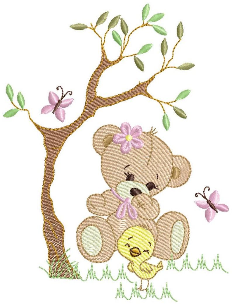 Baby Teddy Bear Monogram Embroidery Design Bundle - Butterfly ...