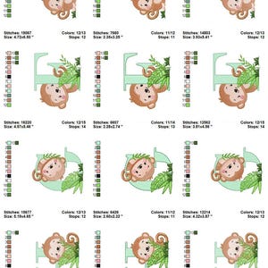 Baby Monkey Alphabet Embroidery Design Bundle - Monkey Font Embroidery ...
