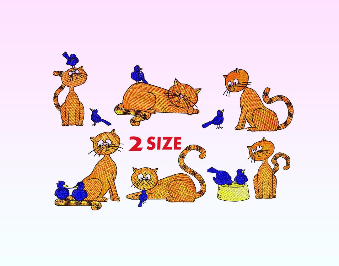 Cat Embroidery Design Bundle - Kitten Embroidery Designs Machine ...