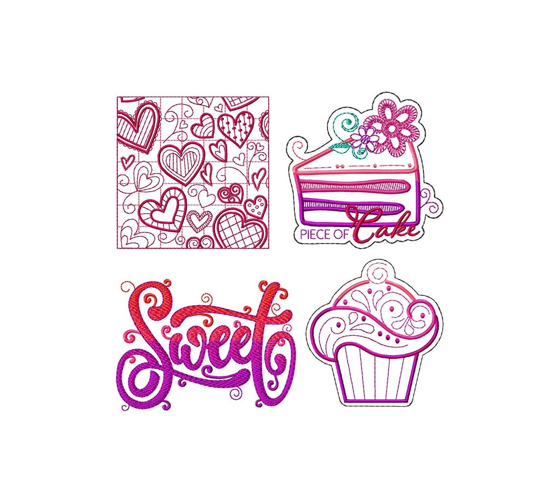4+ Sweet Pastries Embroidery Design Bundle - Food Embroidery Designs ...