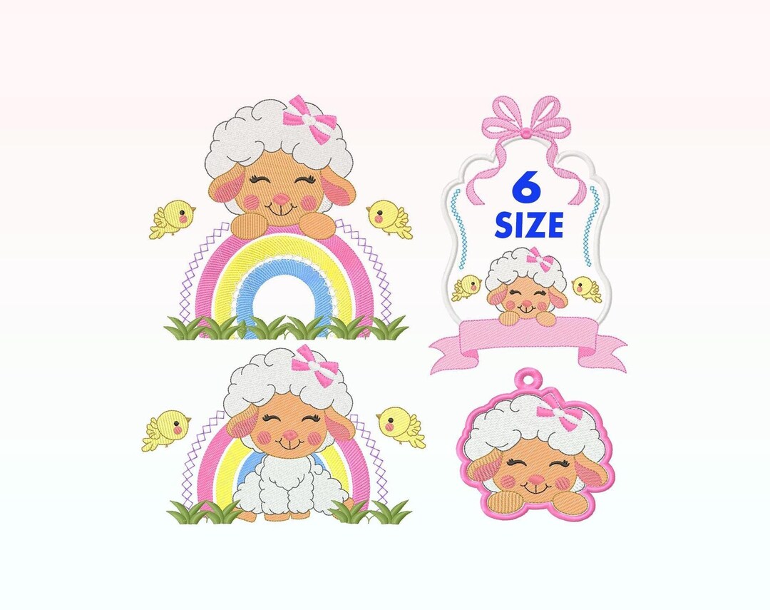 Sheep Frame Embroidery Design Bundle - Rainbow Embroidery Designs ...