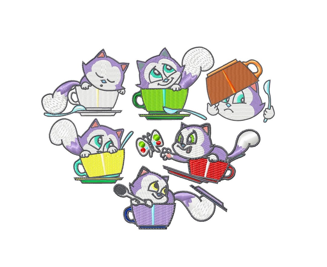 Cat in Kitchen Embroidery Design Bundle - Kitchen Embroidery Designs ...