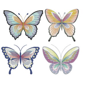 4 Types Butterfly Embroidery Design, Embroidery Designs Butterfly ...