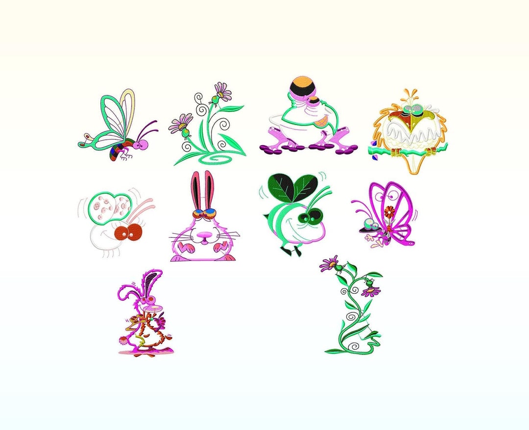Angry Insect Applique Embroidery Design Bundle - Butterfly Monogram ...