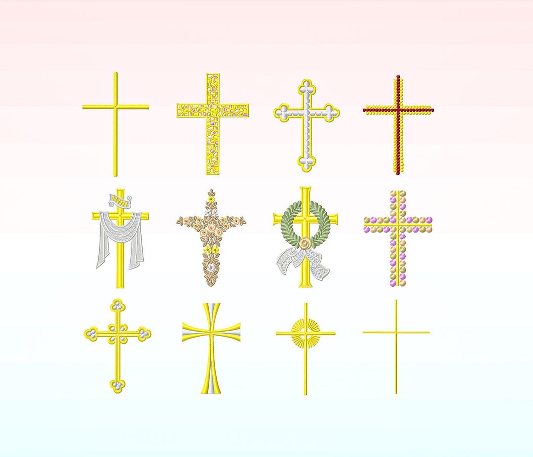Holy Cross Embroidery Design Bundle - Christian Cross Monogram ...