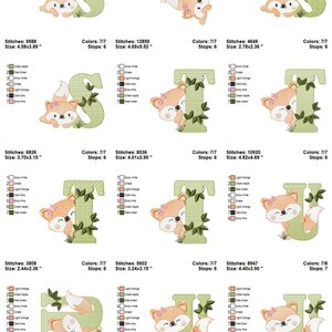 Baby Red Fox Alphabet Embroidery Design Bundle - Fox Font Embroidery ...